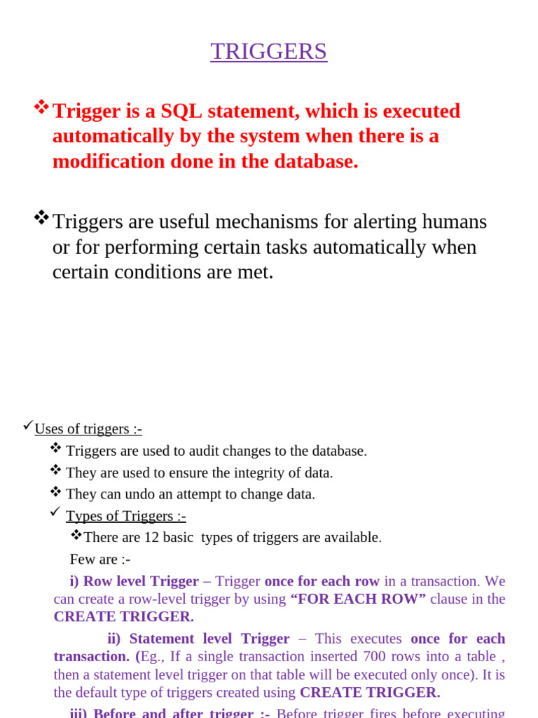 Triggers | PDF
