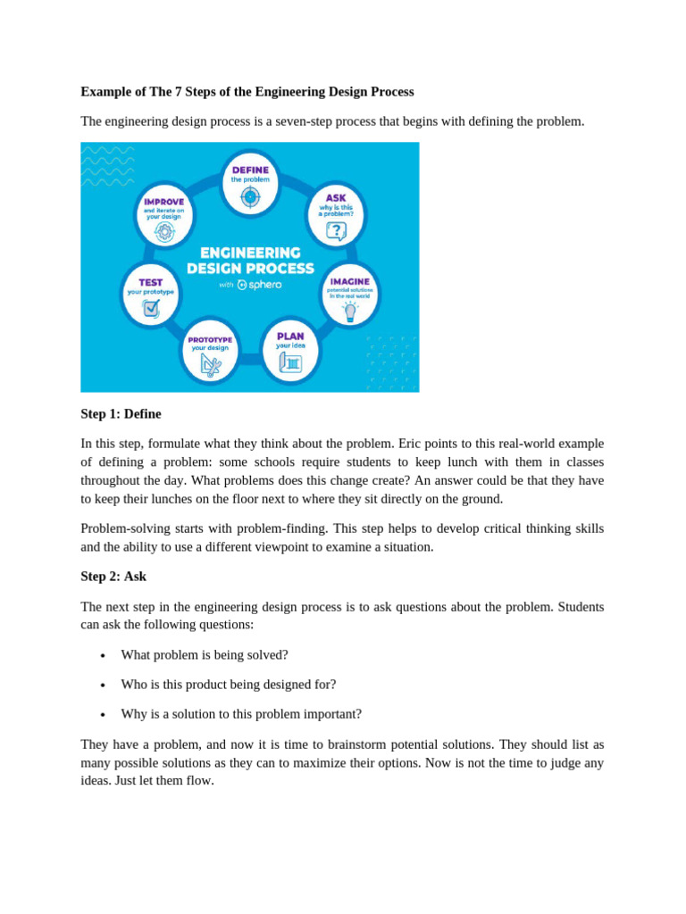 7 Steps of the Engineering Design Process | PDF | Design Thinking ...