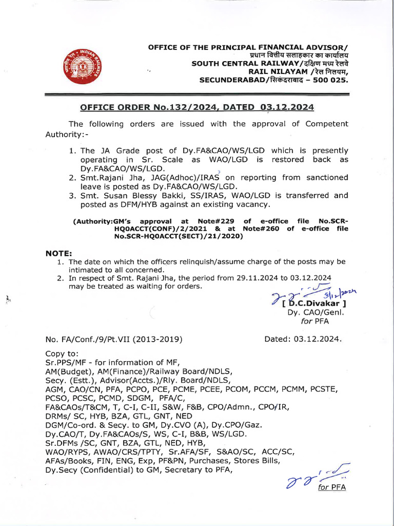 Posting Orders of JAG& SR - Scale IR | PDF