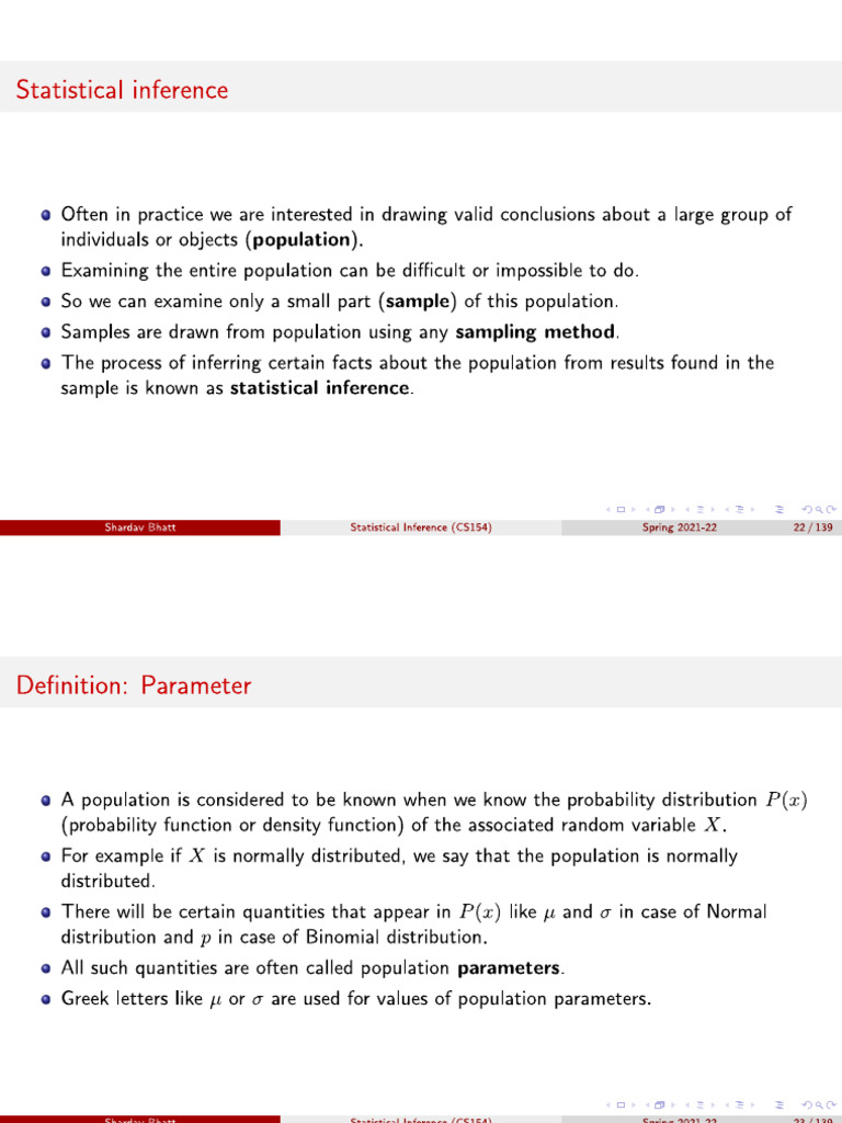 (Topic-4) Parameter and Statistic | PDF