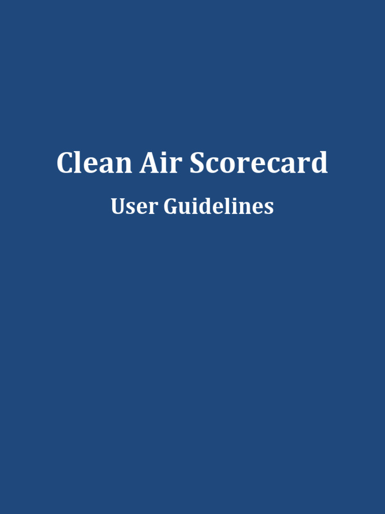 Clean Air Scorecard Tool Version 1.0 User Guidelines-En | PDF | Clean ...