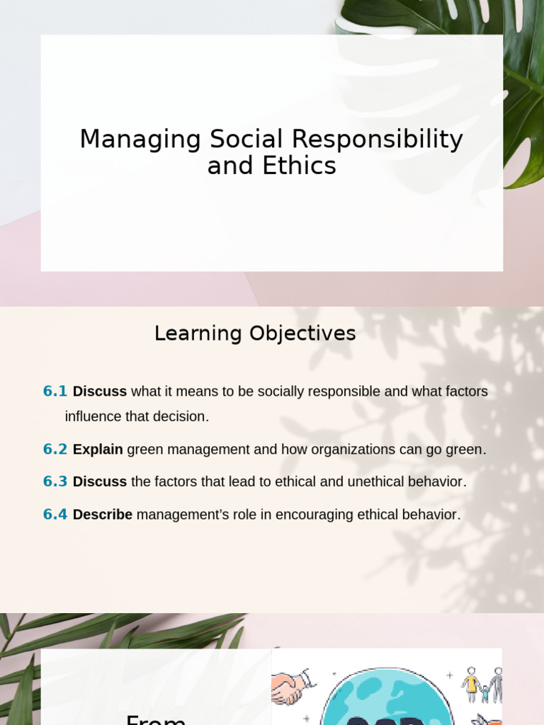 Managing Social Responsibility | PDF | Behavior | Social Psychology