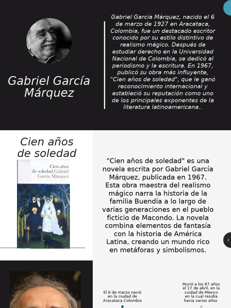 Gabriel García Márquez: Vida y Legado | PDF | Gabriel García Márquez ...