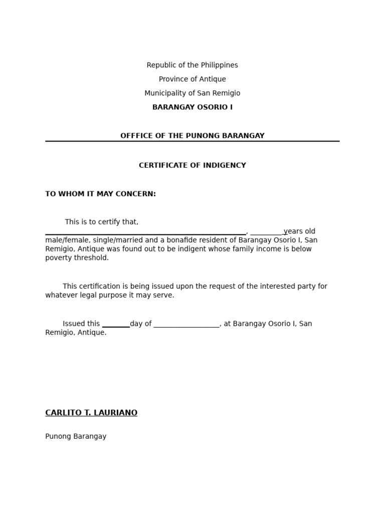 Certificate of Indigency JOHN FRANSEN | PDF