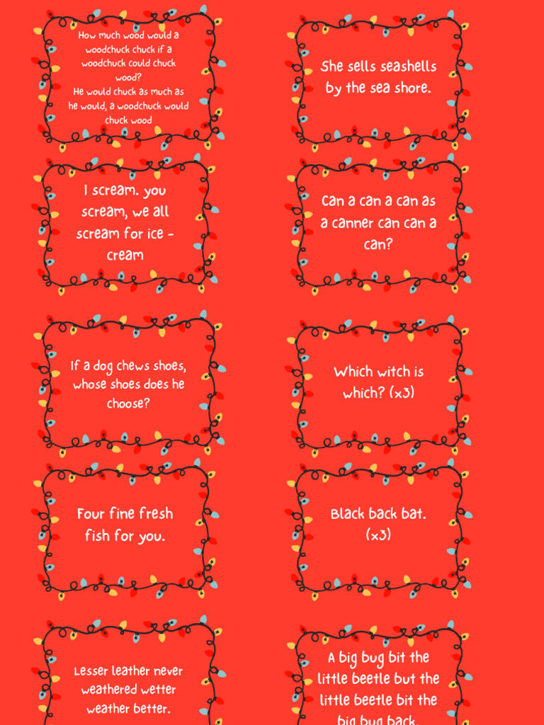 Woodchuck Tongue Twister Variations | PDF