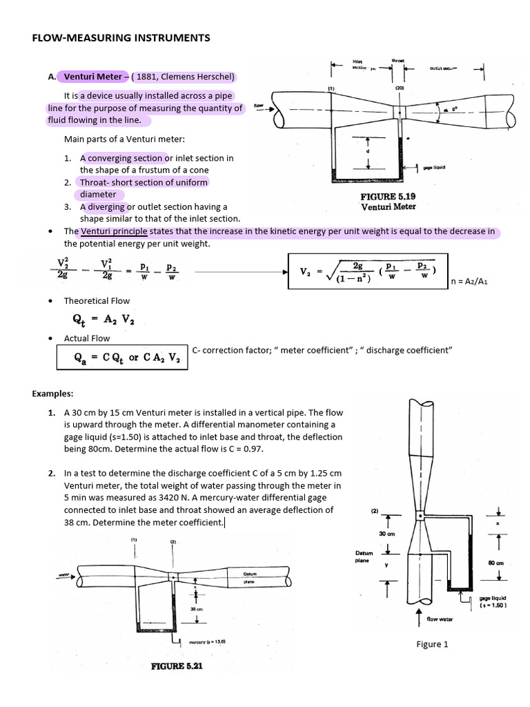 Fluid Flow Measurement - Venturi and Nozzle | PDF | Nozzle | Gas ...