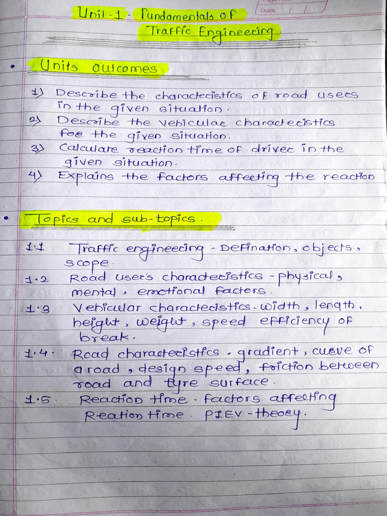 Traffic Unit No 1 | PDF