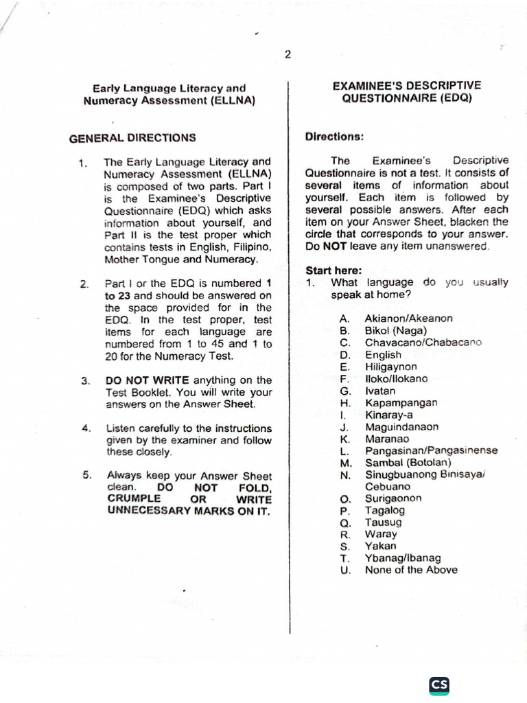 Ellna Reviewer 2017 | PDF