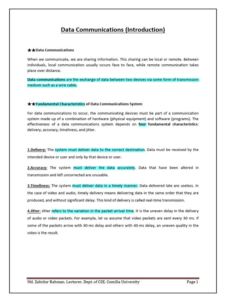 Data Communications - Introduction | PDF | Computer Network | Network ...