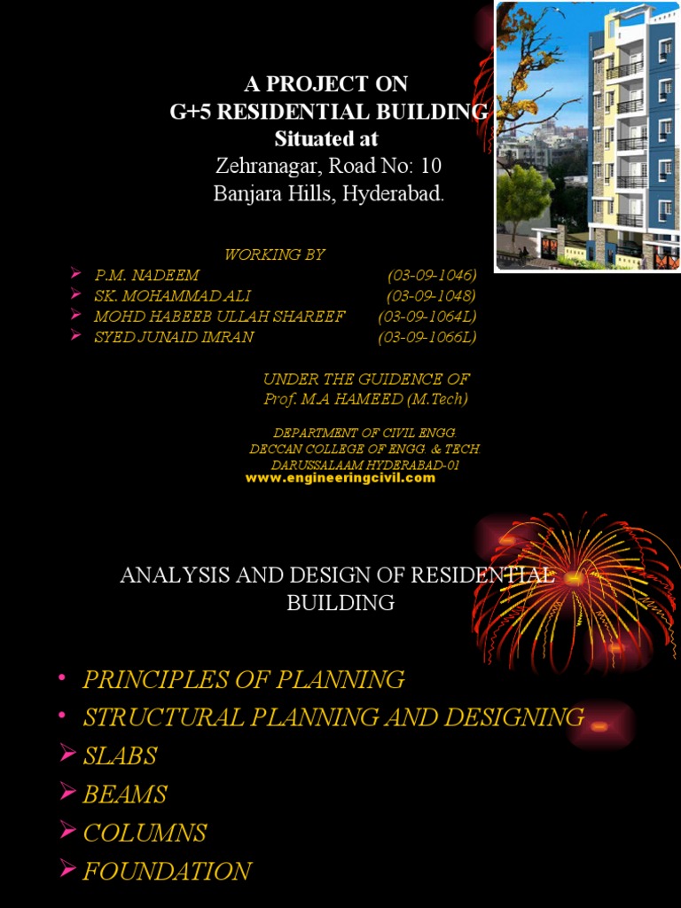 G+5 Residential Building Project Report | PDF | Beam (Structure) | Column