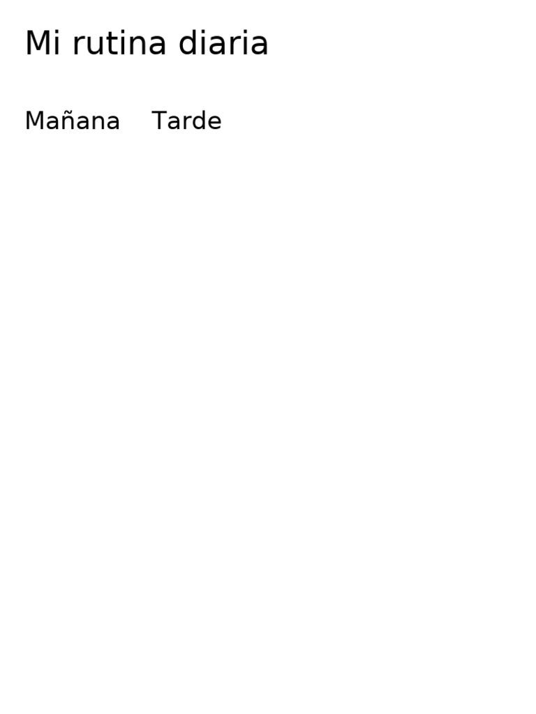 Mi Rutina Diaria: Mañana Tarde | PDF