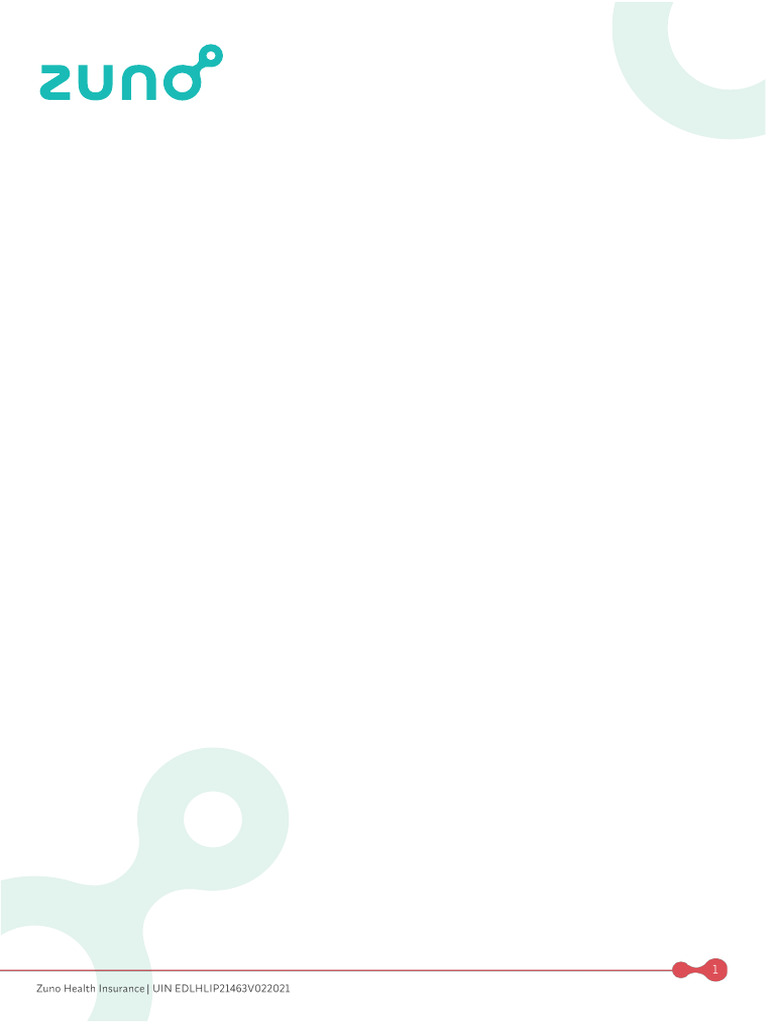 Zuno Health Insurance Brochure | PDF
