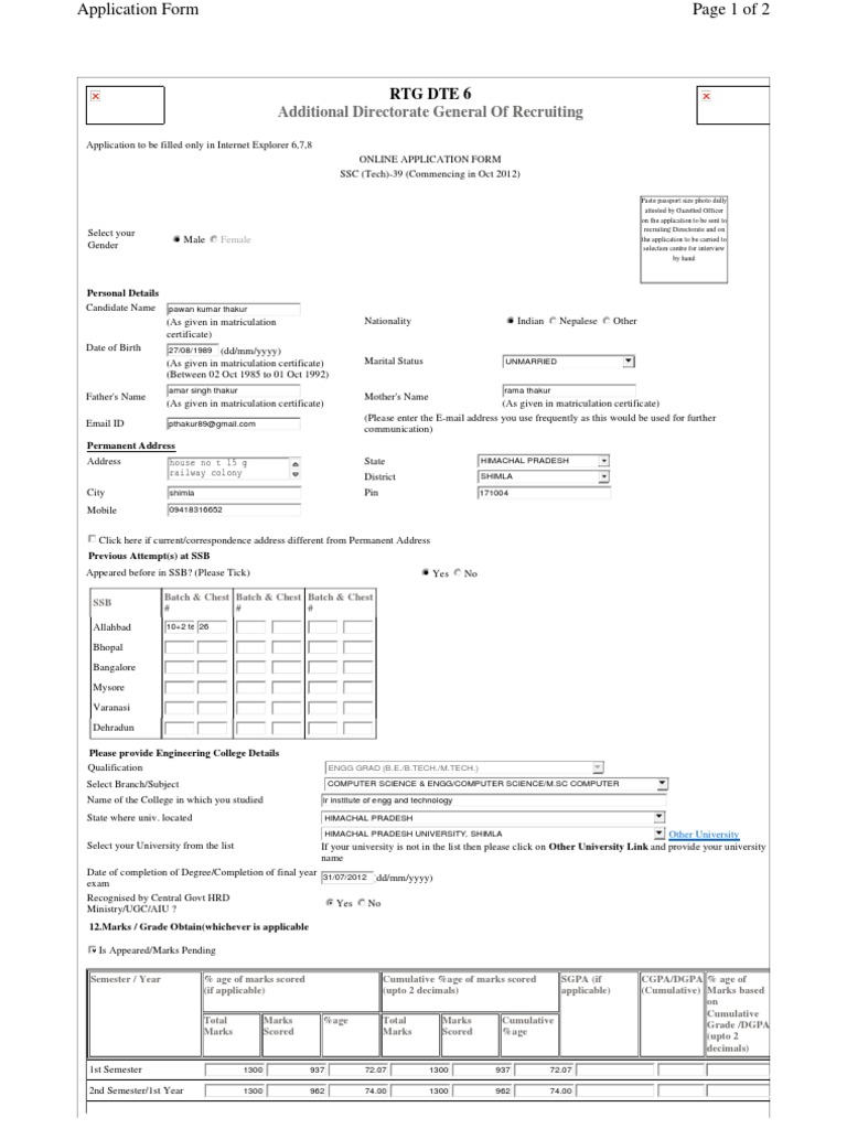 Application Form | PDF | Computing And Information Technology | Science