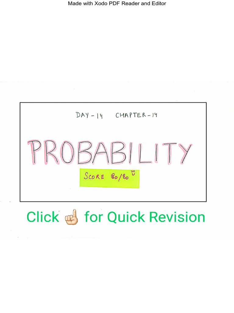 Probability - Revision & PYQ Series | PDF