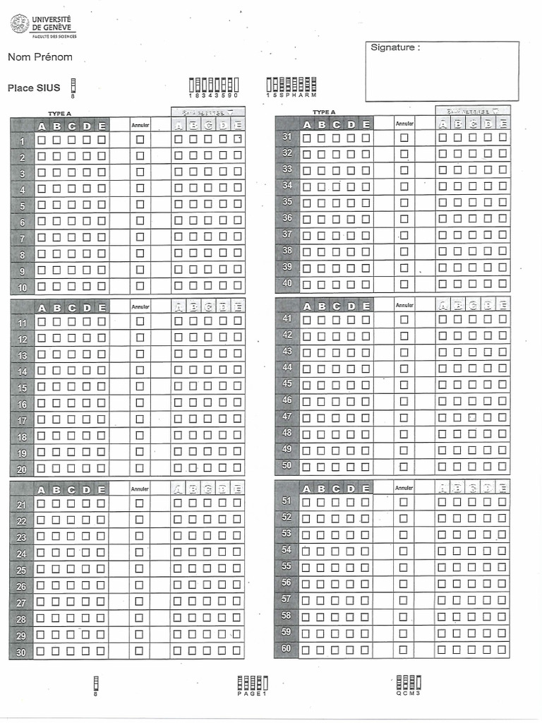 Fiche Optique QCM | PDF
