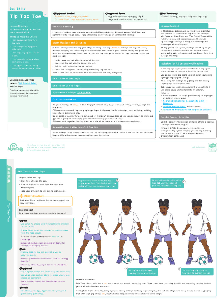 T Pe 1722248424 Pe Mastery Year 2 Ball Skills Kicking Lesson 1 Tip Tap ...