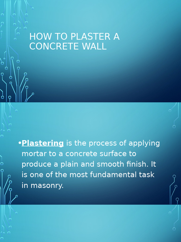 How To Plaster A Concrete Wall | PDF