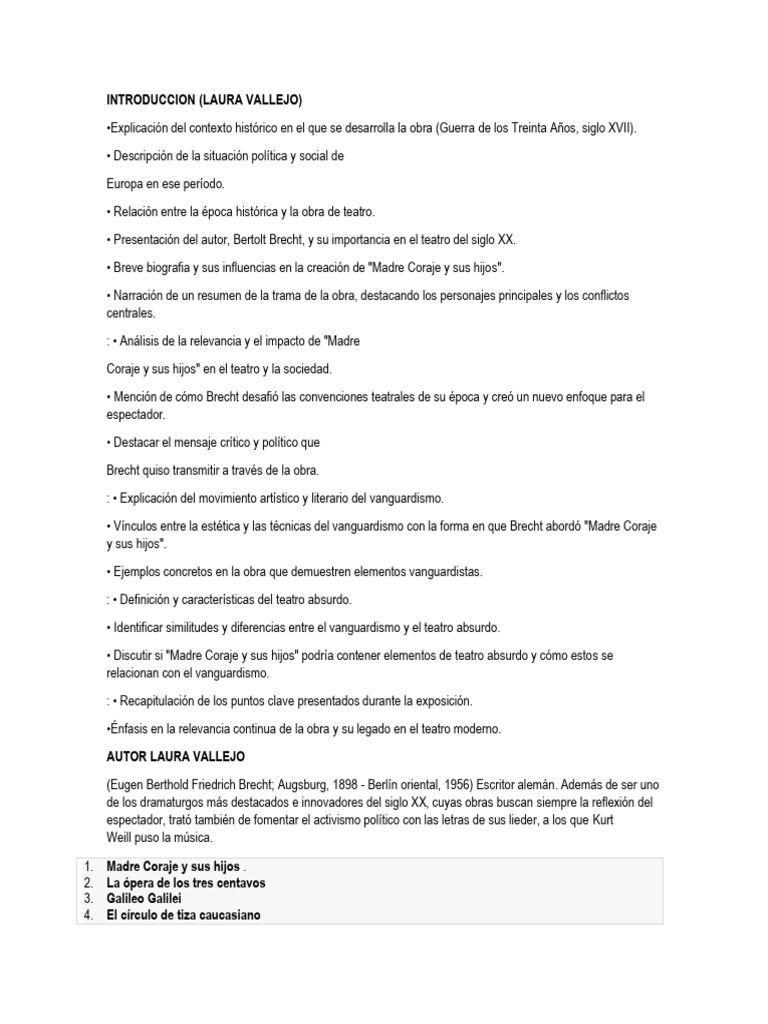 Madre Coraje | PDF | Teatro | Vanguardia