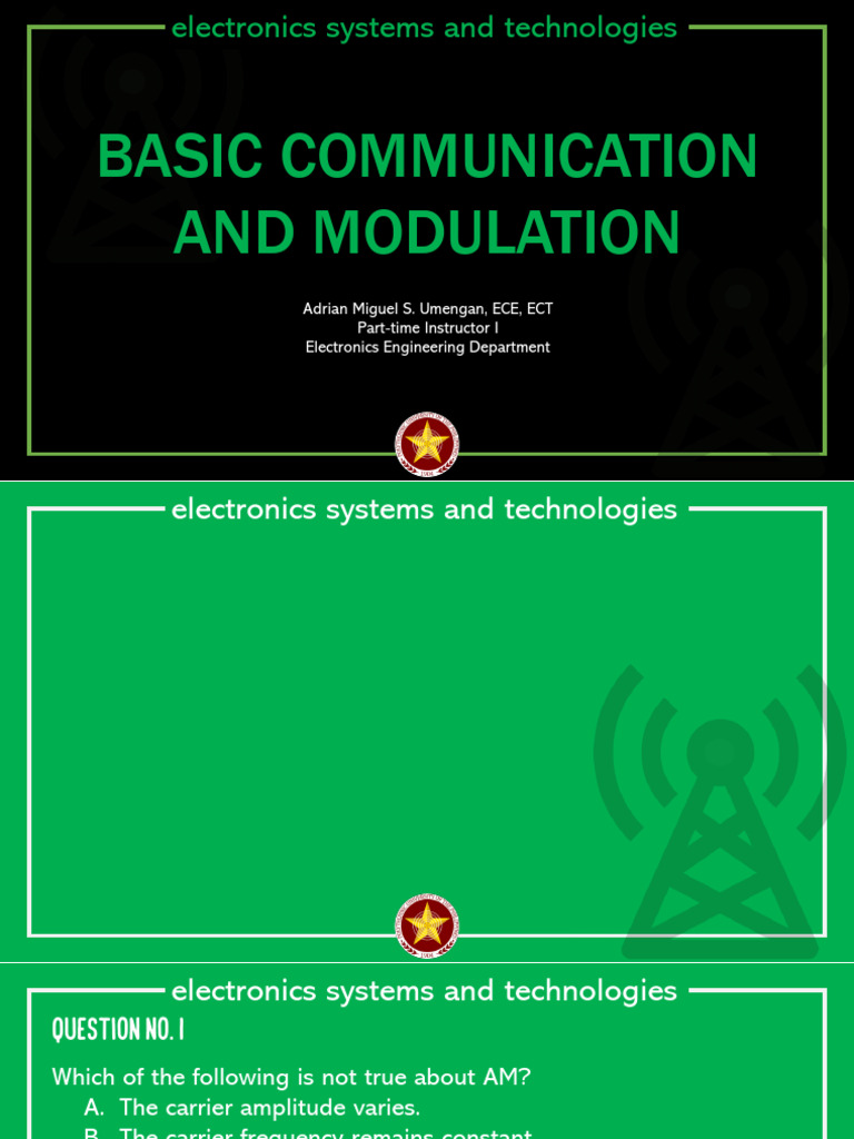 ESAT1 - Basic Communications and Modulation | PDF | Frequency Modulation | Modulation