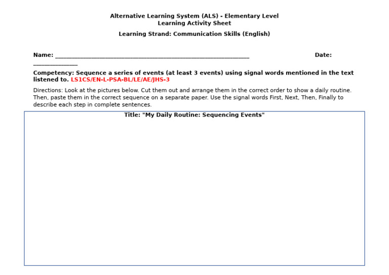 My Daily Routine Sequencing Activity | PDF