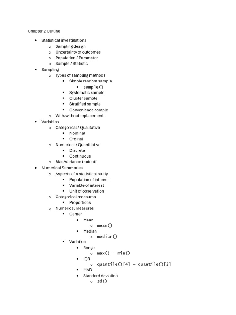 Chapter 2 Outline | PDF