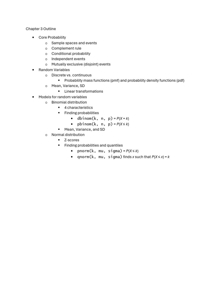 Chapter 3 Outline | PDF