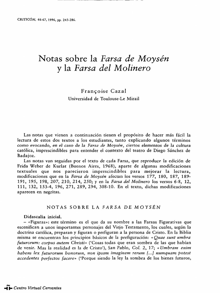 Análisis de la Farsa de Moysén y Molinero | PDF | Martin Luther ...