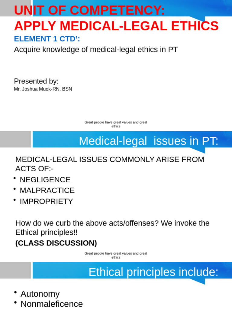 Medical-Legal & Ethical Issues | PDF | Informed Consent | Morality