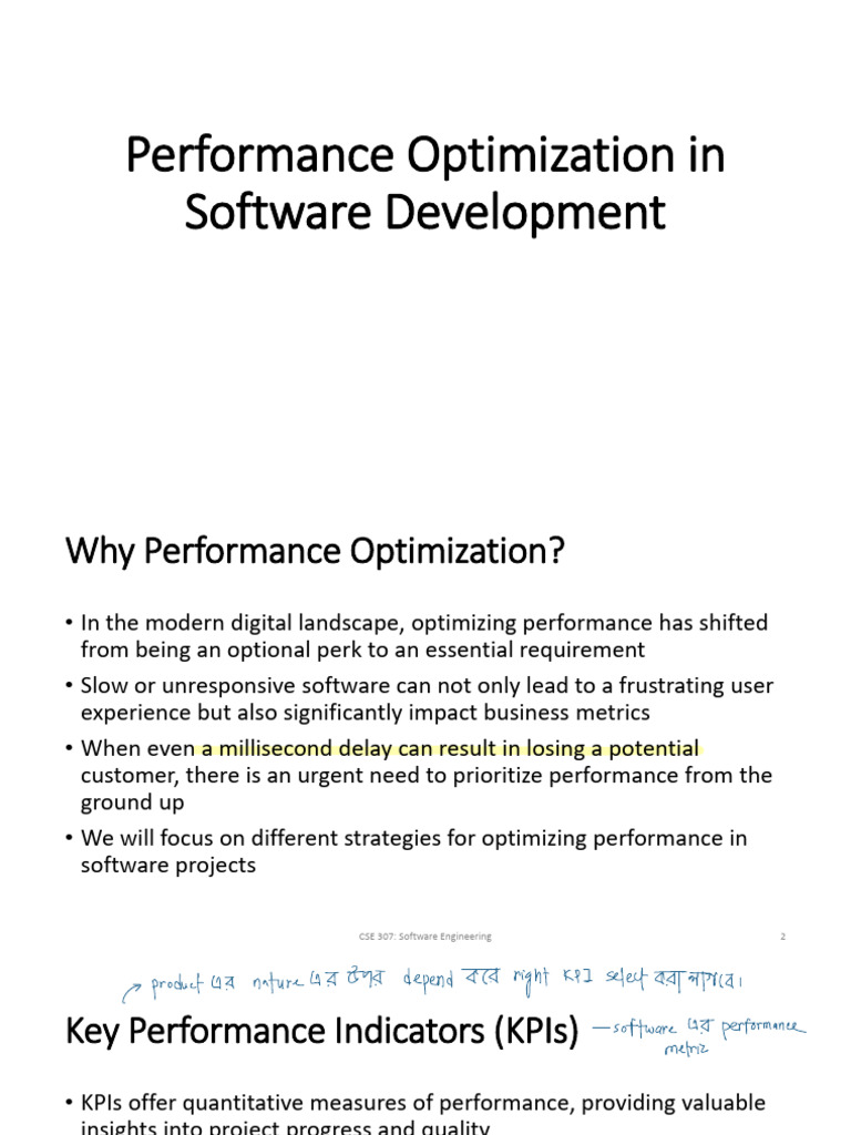 performance optimization in software development | PDF | Program ...