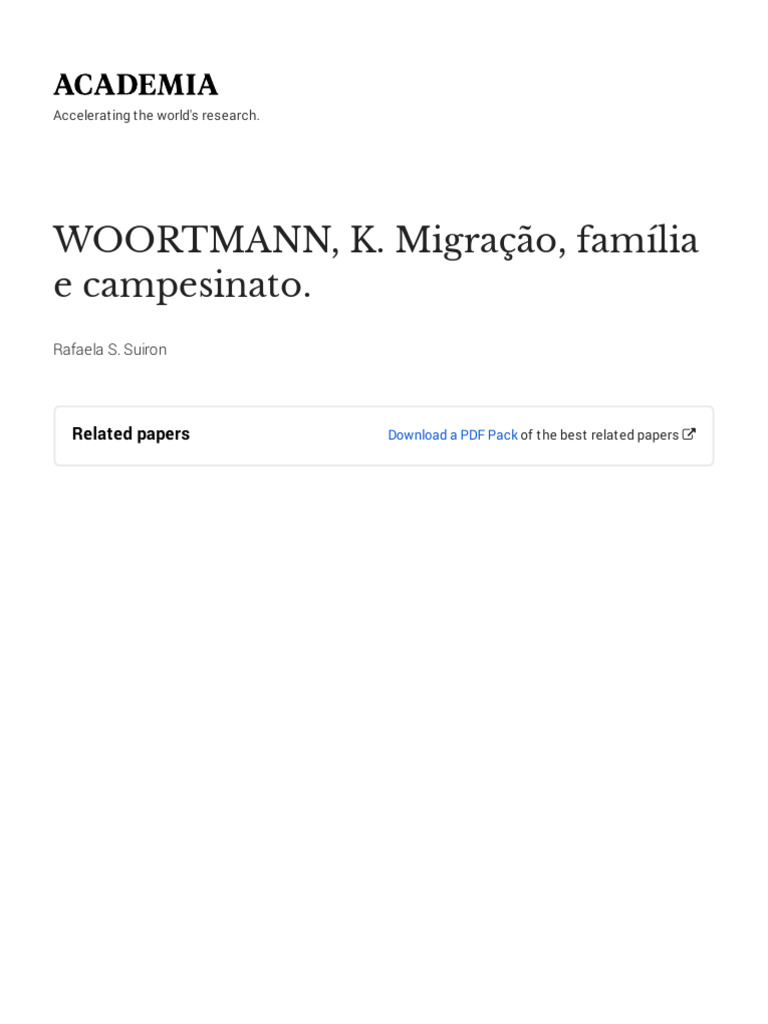 WOORTMANN K. Migracao Familia e Campesinato.-With-Cover-Page-V2 | PDF
