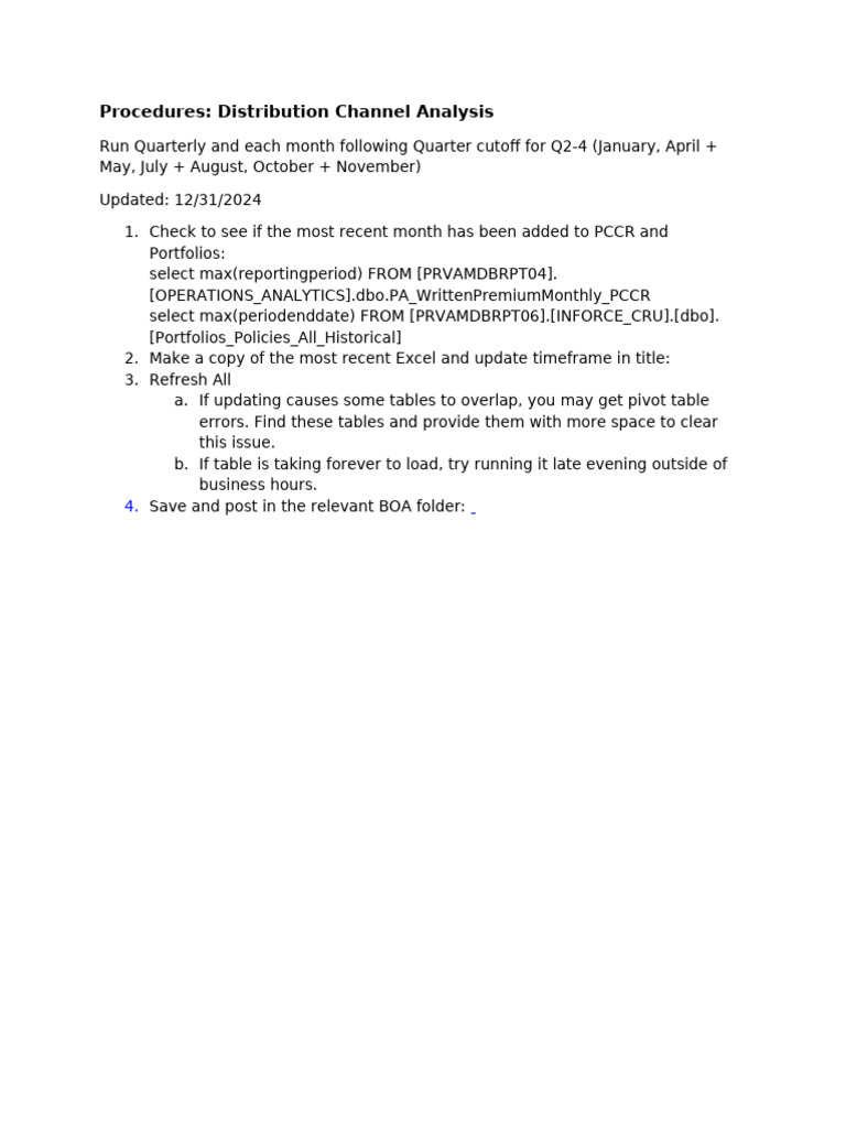 Procedures For Distribution Channel Analysis | PDF