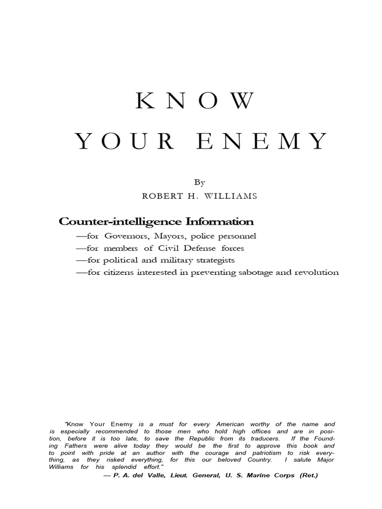 Know Your Enemy r h Williams | PDF