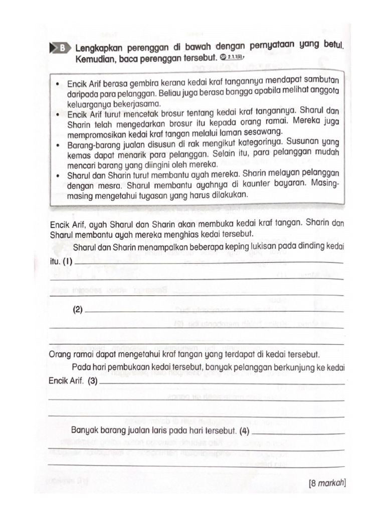 Latihan Lengkapkan Perenggan | PDF