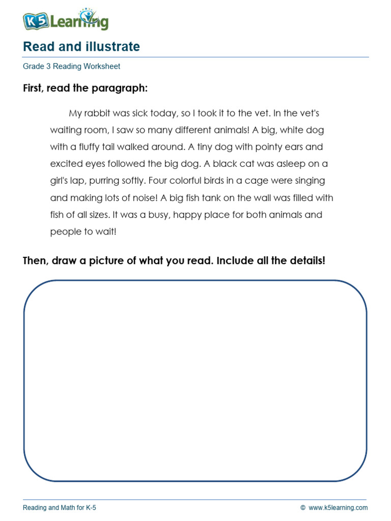 Grade 3 Reading Worksheet: Animal Scene | PDF