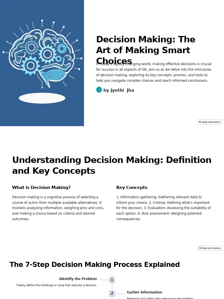 Decision-Making-The-Art-of-Making-Smart-Choices | PDF | Decision Making | Risk