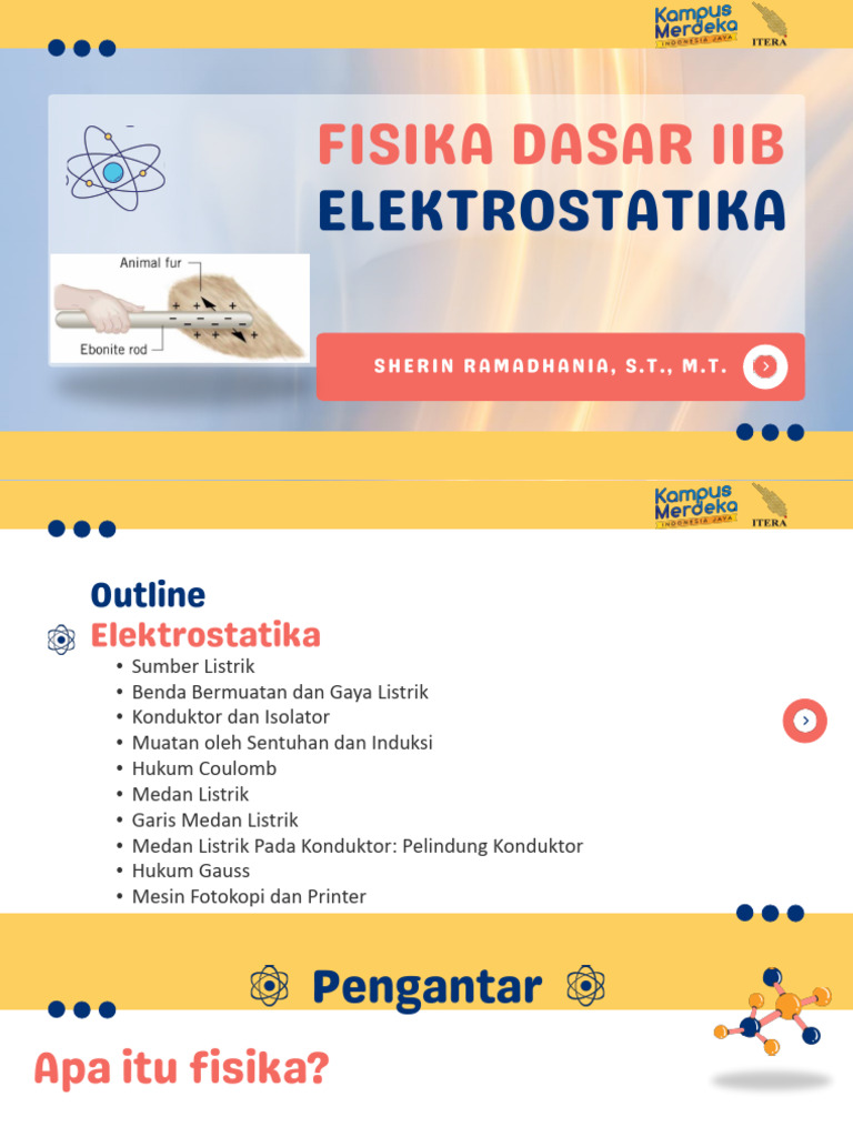 Materi 1,2 Elektrostatika Hukum Coulomb Dan Hukum Gauss | PDF