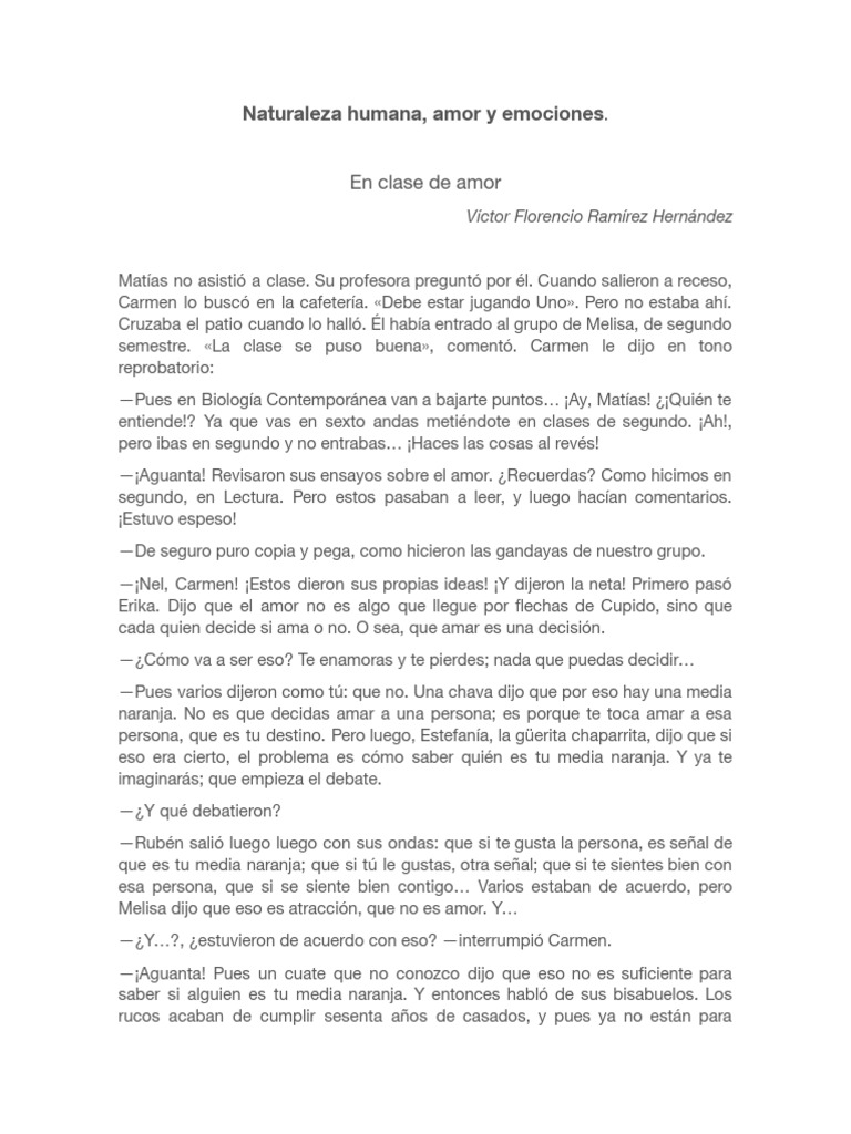 Naturaleza Humana Lectura 1 Segundo Parcial | PDF | Amor | Conceptos psicologicos