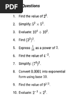 Class 8 Exponents & Powers Worksheet | PDF