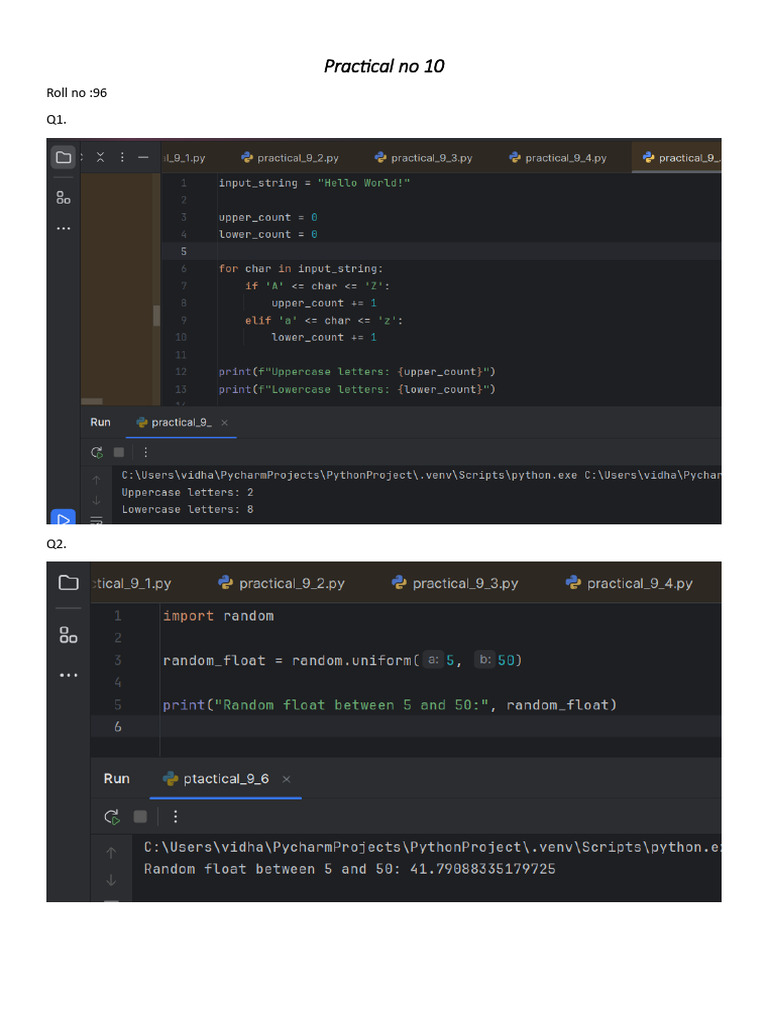 Practical No 10 | PDF