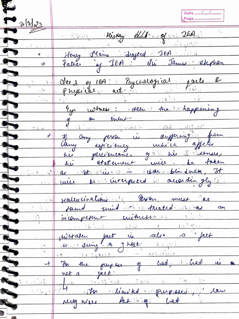 Law of Evidence Notes | PDF