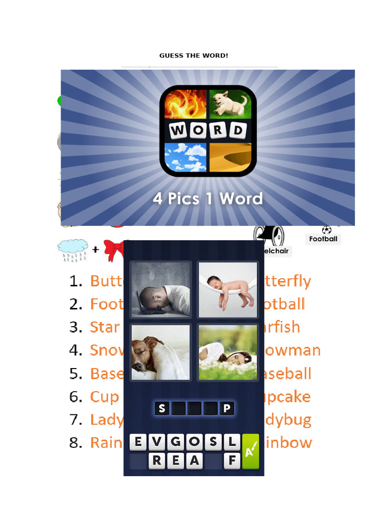 Guess The Word For Online Class | PDF