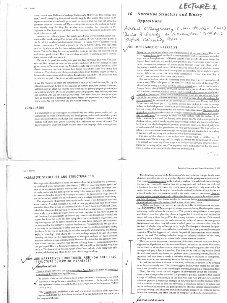 L2 OShaugnessy Stadler Narrartive Structure and Binary Oppositions | PDF