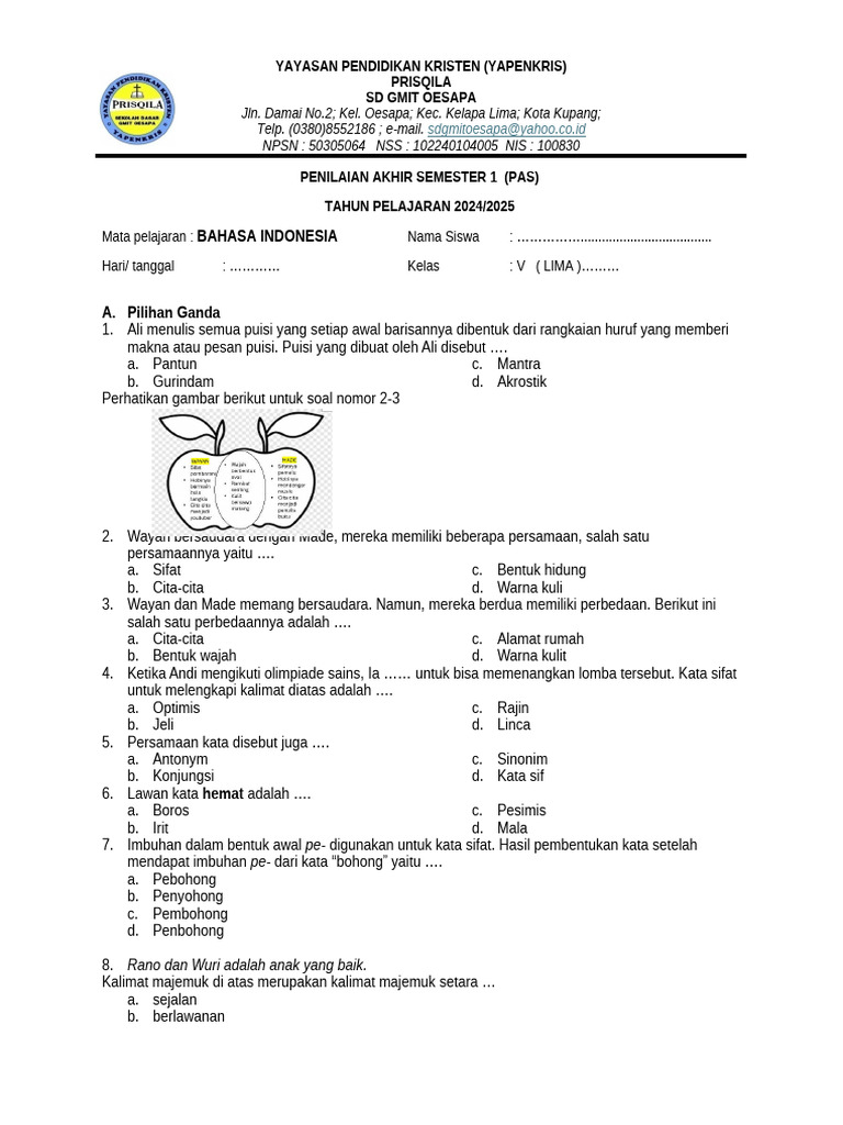 Bank Soal Bindo | PDF