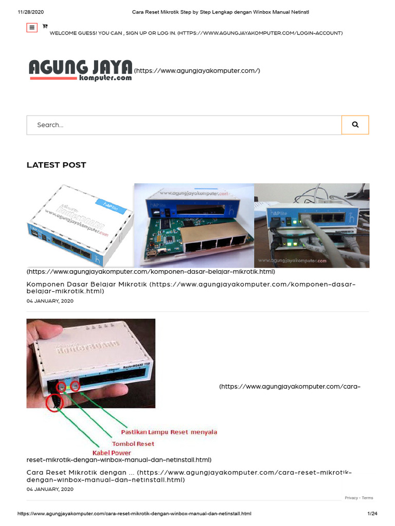 Cara Reset Mikrotik Step by Step Lengkap Dengan Winbox Manual Netinstl ...