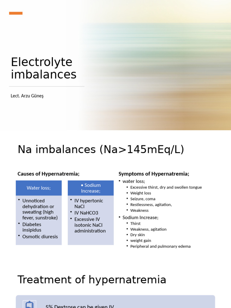 Lesson 9. Electrolyte Imbalances | PDF | Potassium | Chemistry
