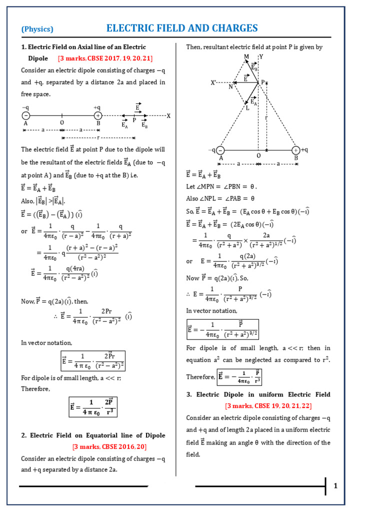 Physics Repeated Questions | PDF | Electric Field | Dipole