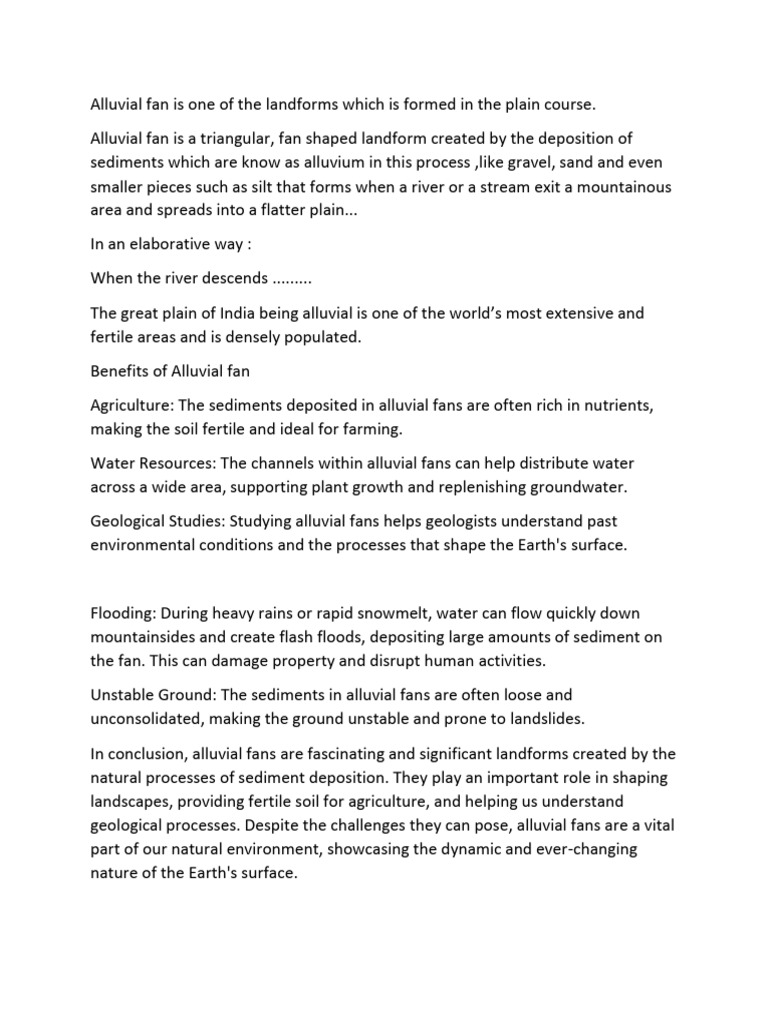 Alluvial Fan Is One of The Landforms Which Is Formed in The Plain ...