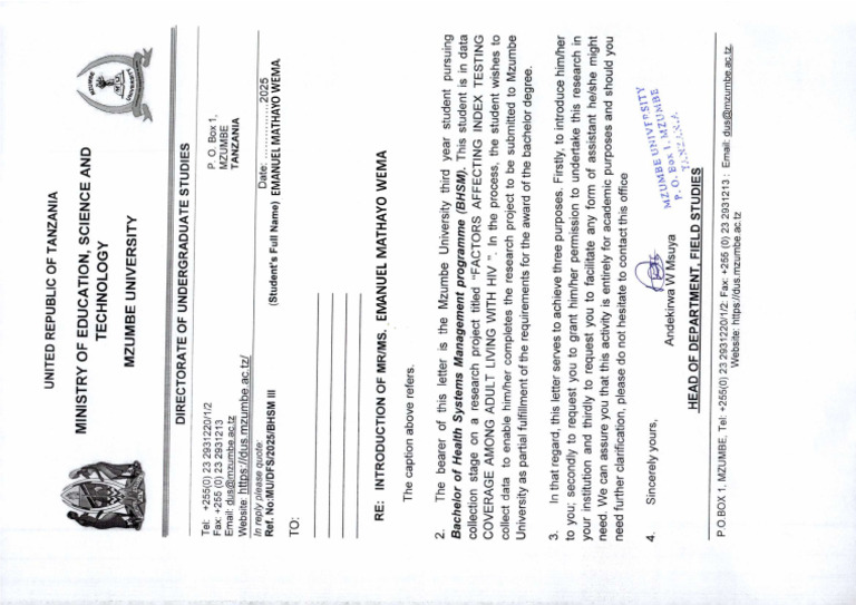 Field Letter | PDF
