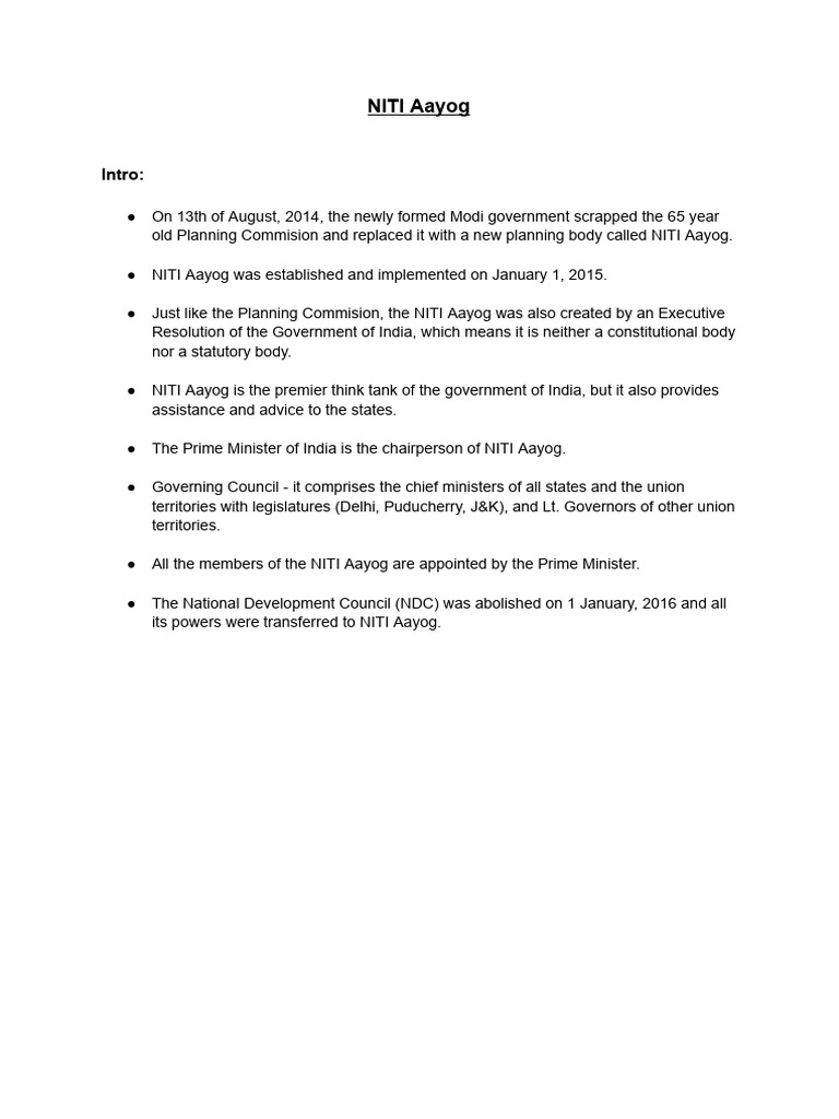 NITI Aayog | PDF