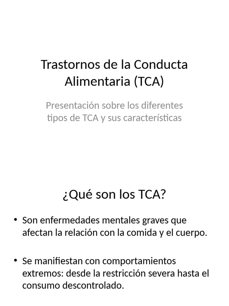 Tipos y características de TCA | PDF